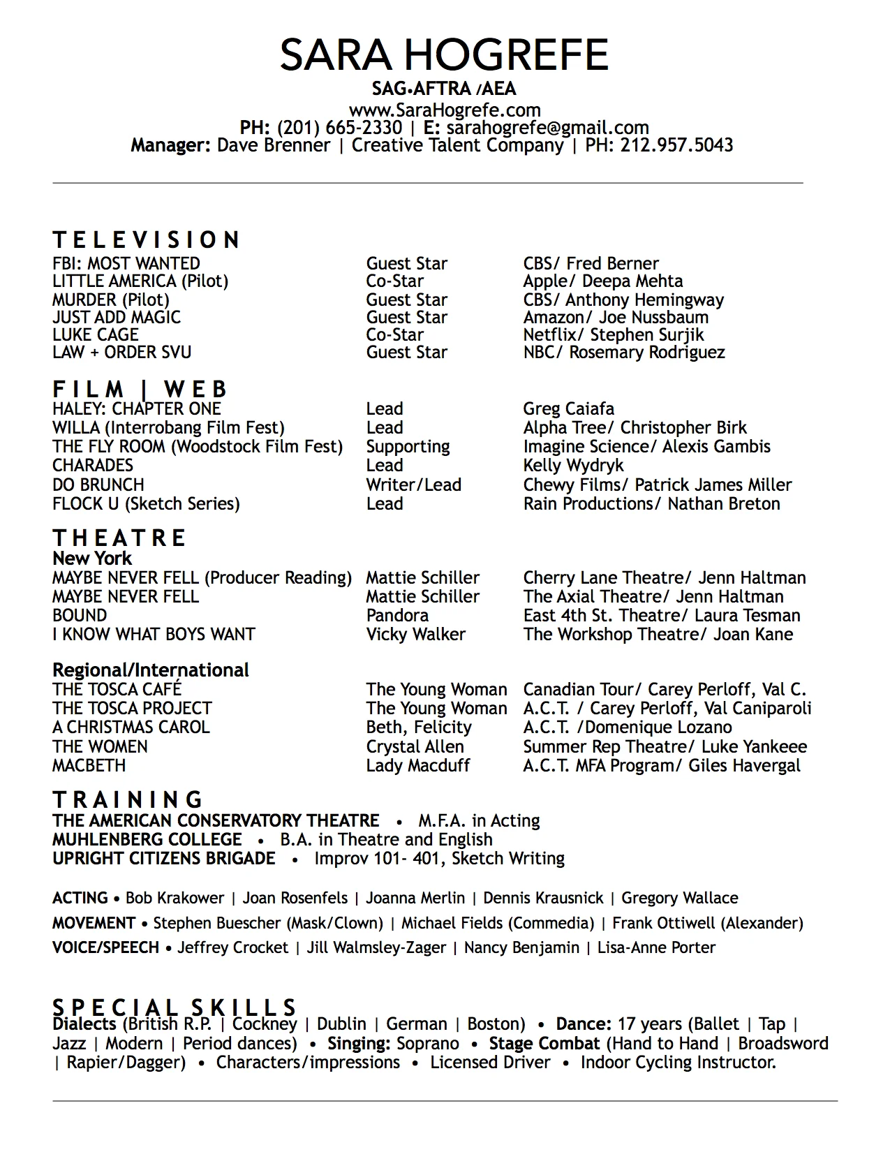 Resume — Sara Hogrefe