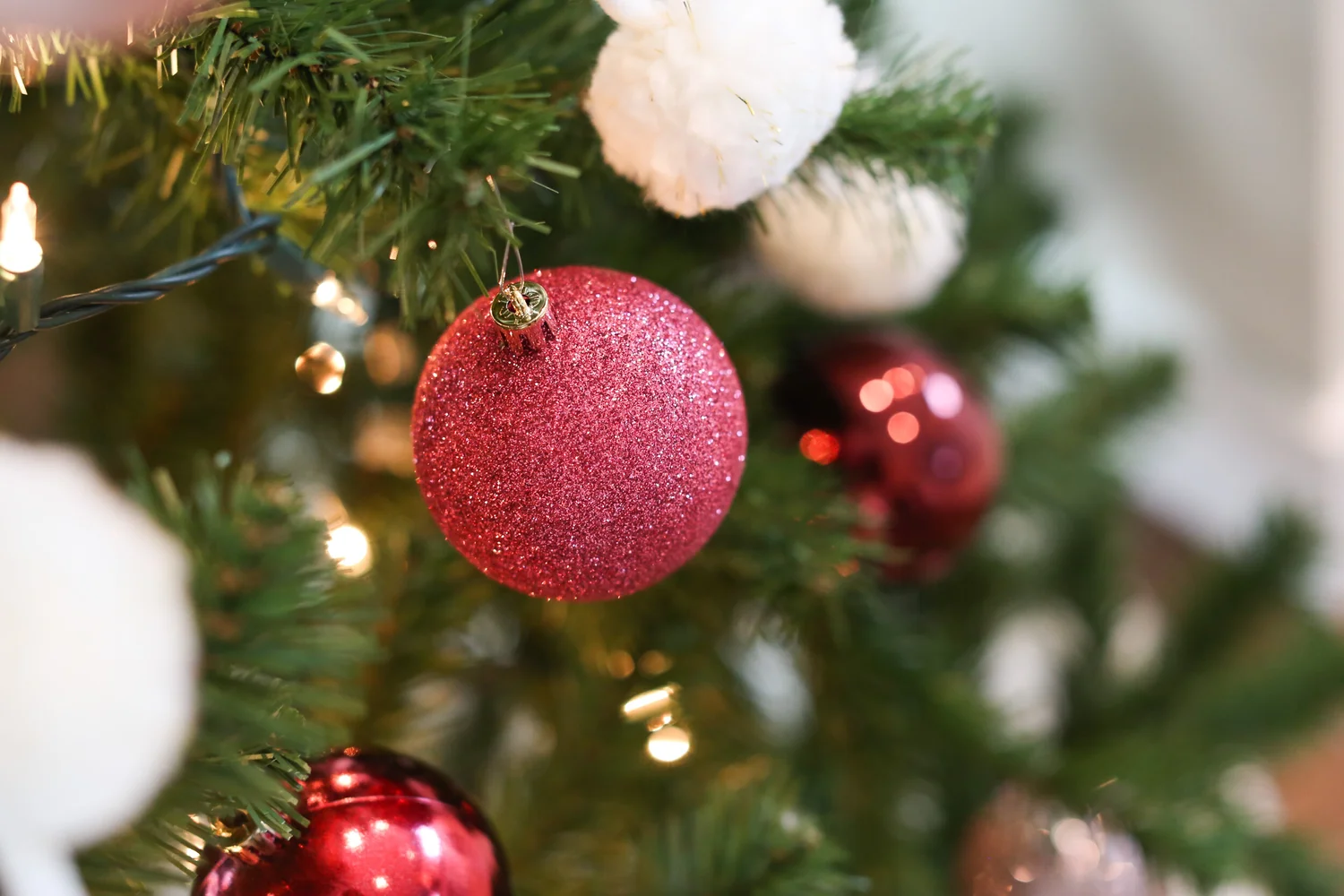 A neutral + rose color Christmas tree — flourish home