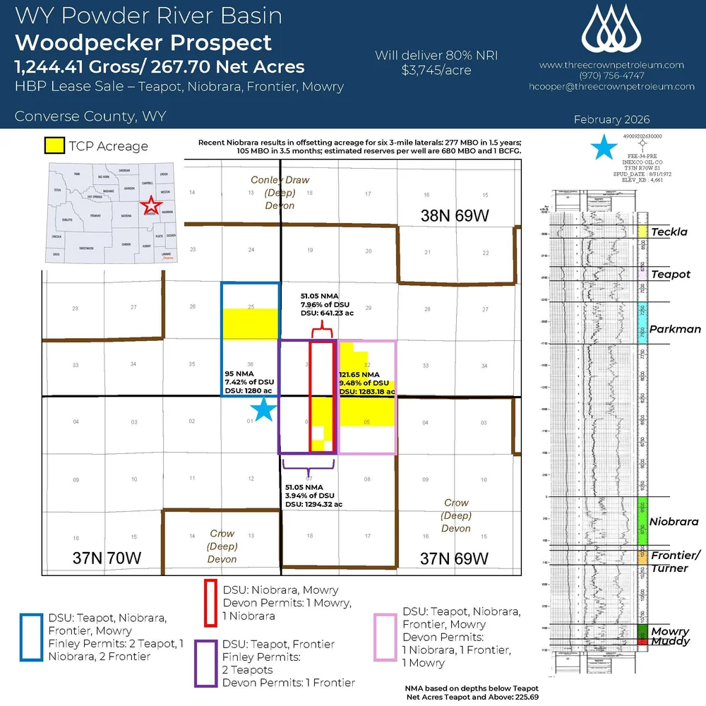 Woodpecker Prospect — Three Crown Petroleum
