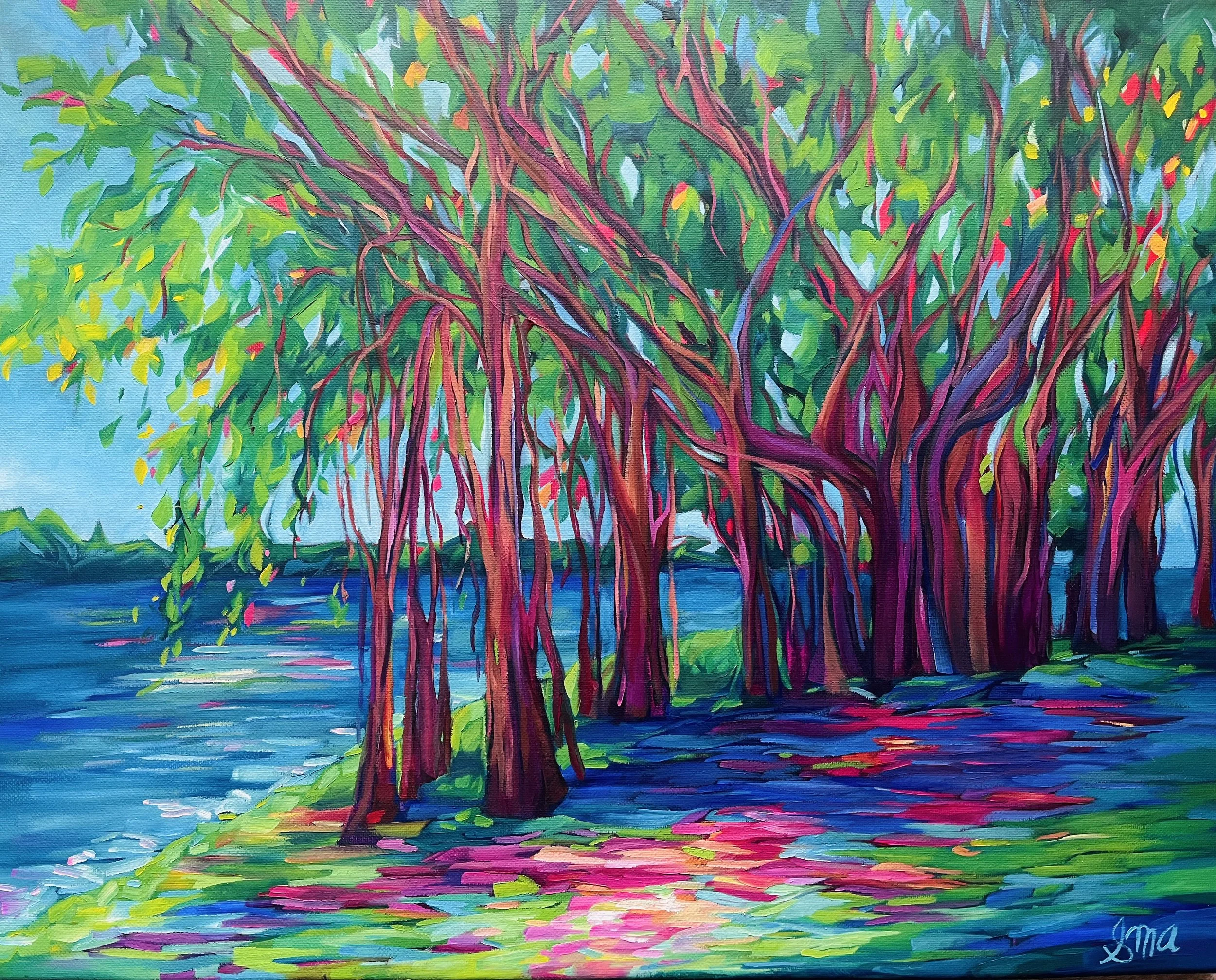 Banyan Tree Oil Painting