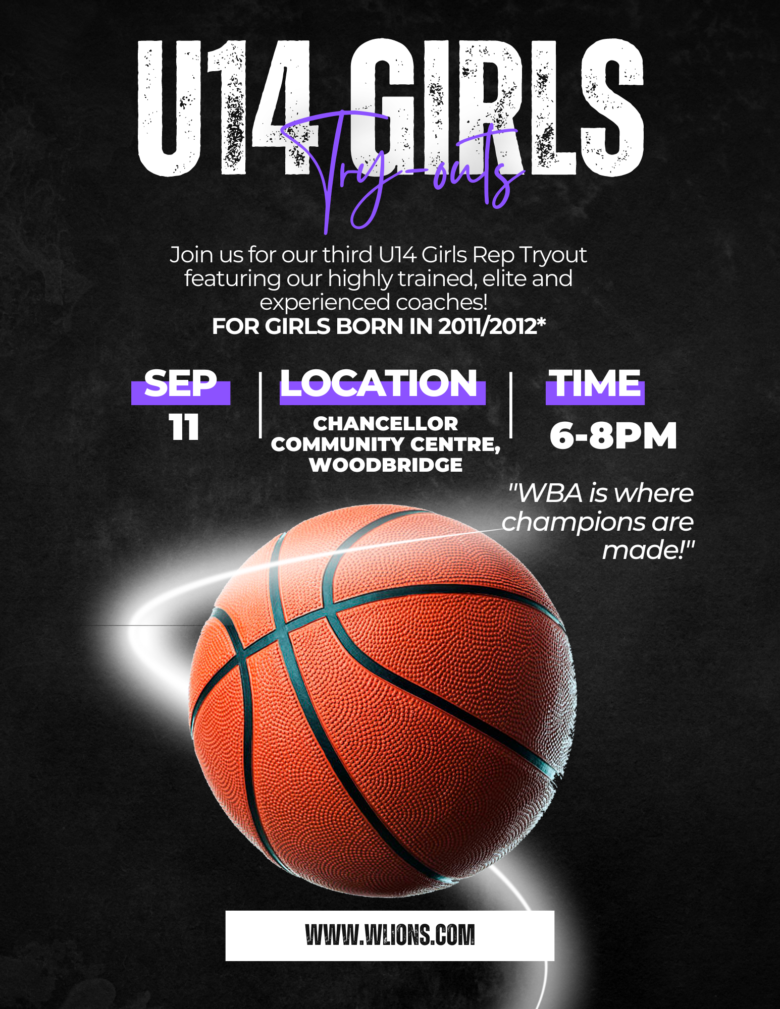 Youth Basketball Try Out Flyer Template Poster & Branding Help Needed