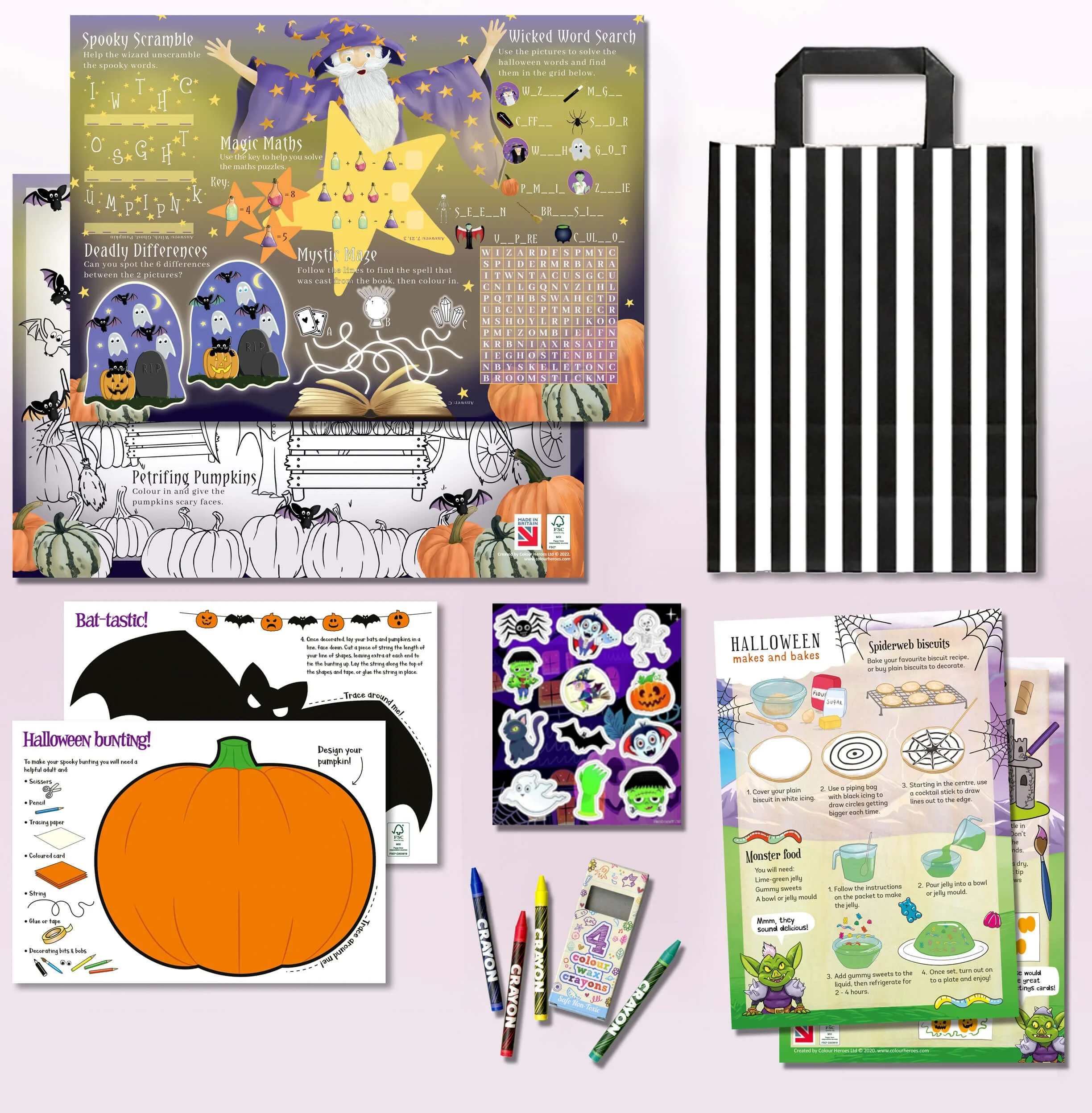 Halloween Activity Packs - 100 Packs. Price includes VAT — Colour Heroes