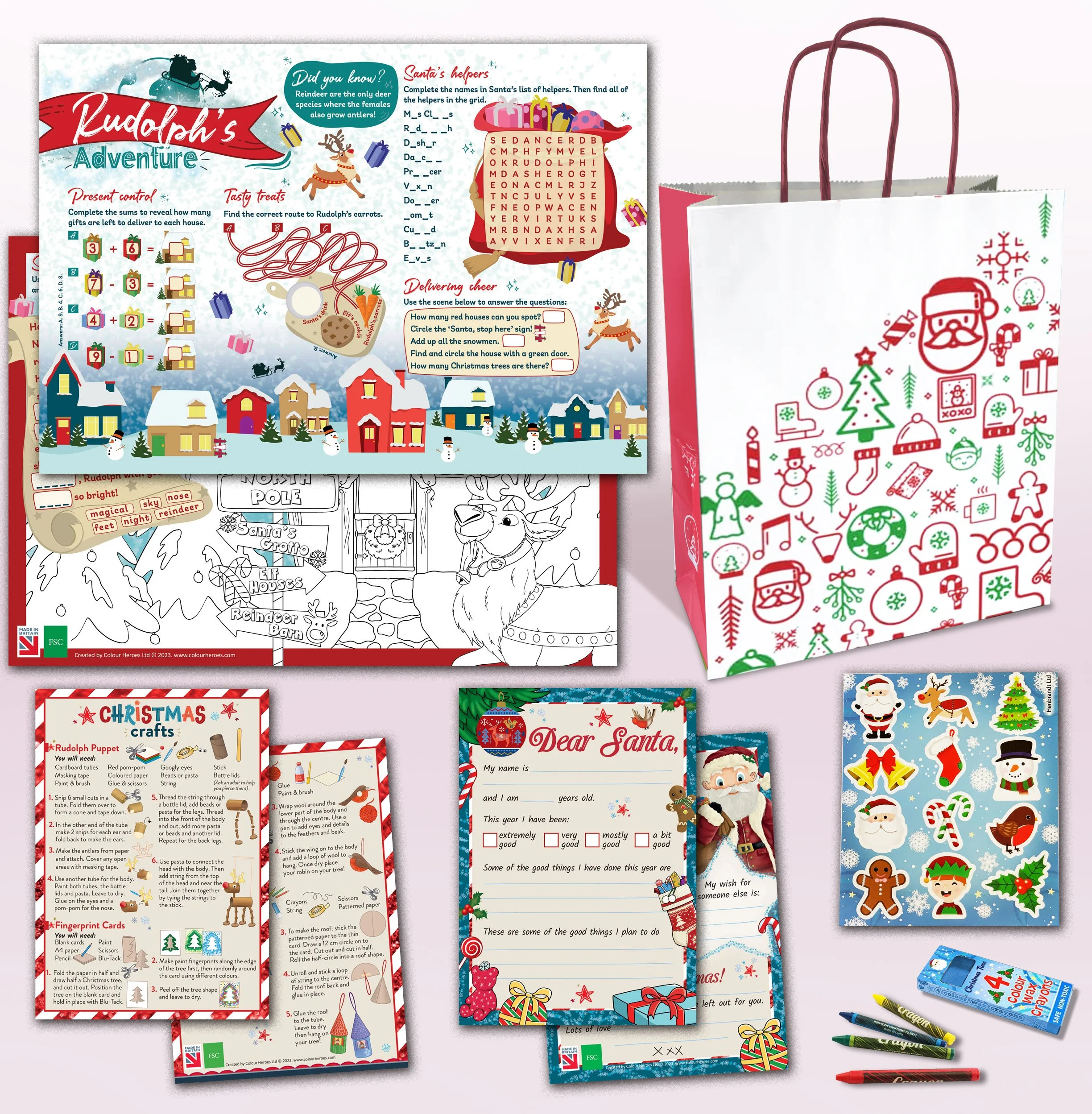 Christmas Activity Packs - 100 Packs. Price includes VAT — Colour Heroes