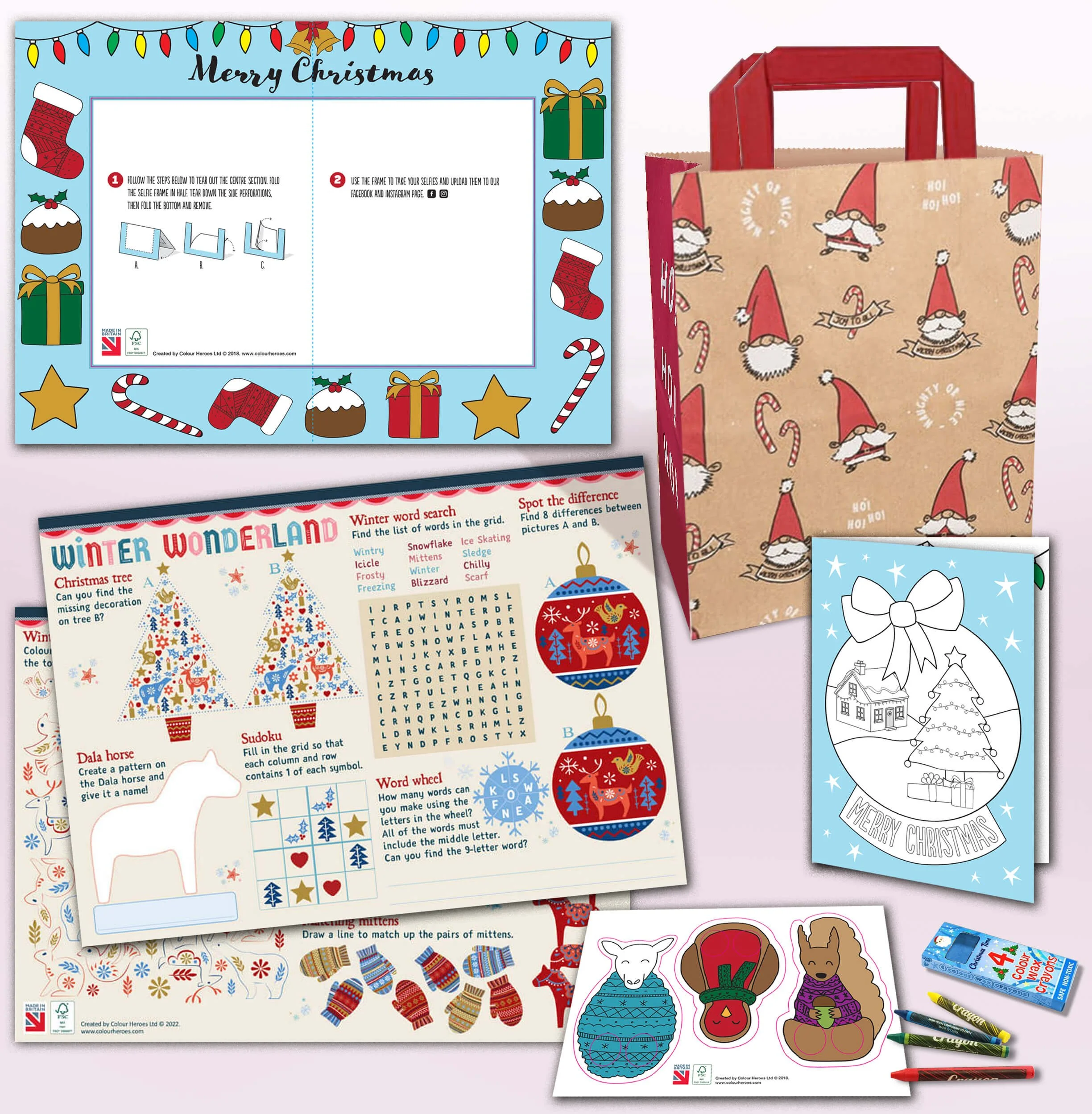 Winter Wonderland Activity Packs and takeaway meal bags — Colour Heroes