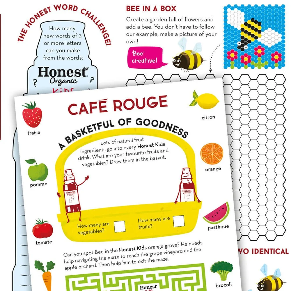 Childrens menus and activity sheets — Colour Heroes