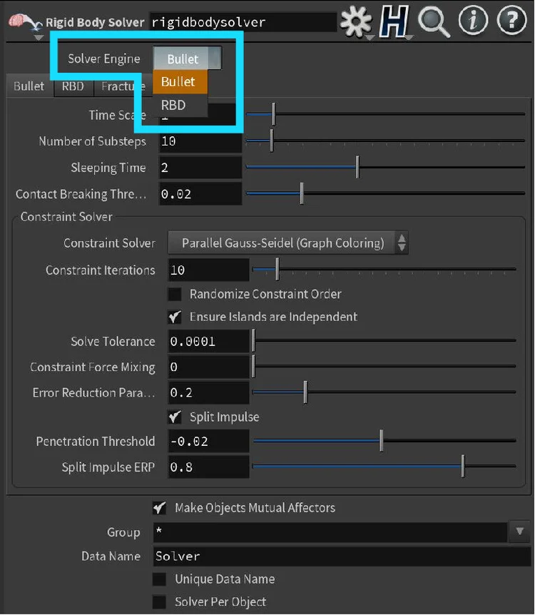 RBD vs Bullet Solver in Houdini — Bubblepins