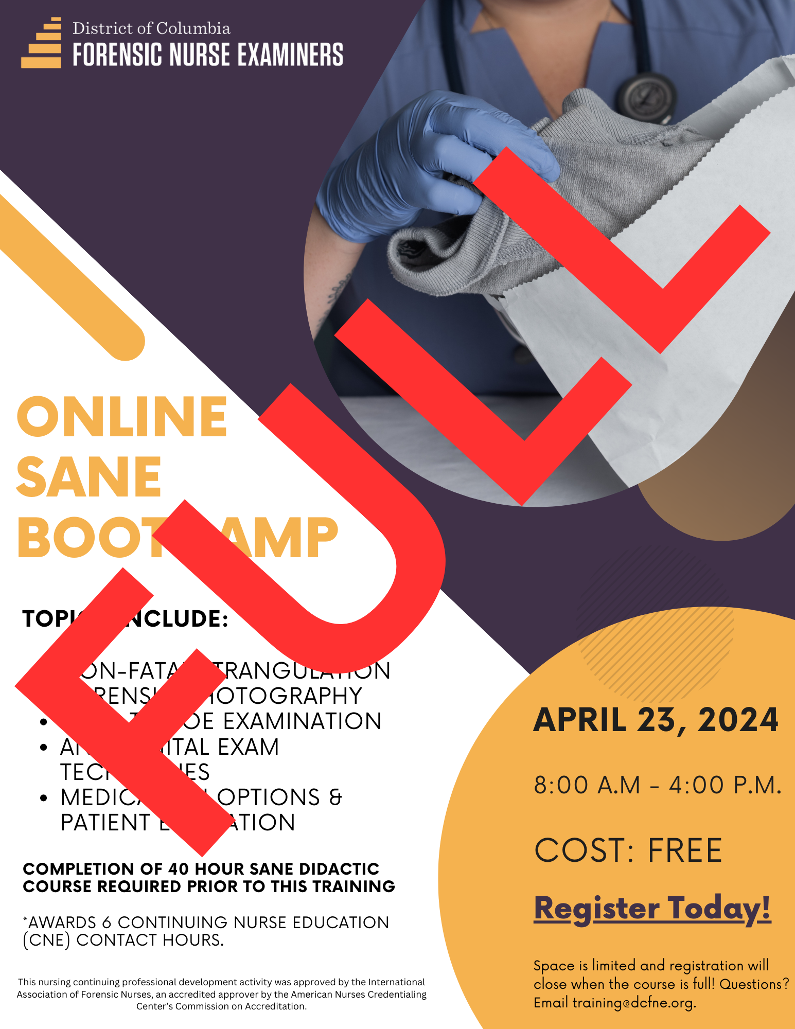 Events at DCFNE — DC Forensic Nurse Examiners