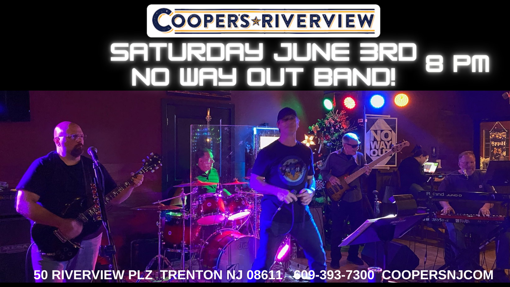 No Way Out Band - On the Deck Stage at Cooper's Riverview — Cooper's ...