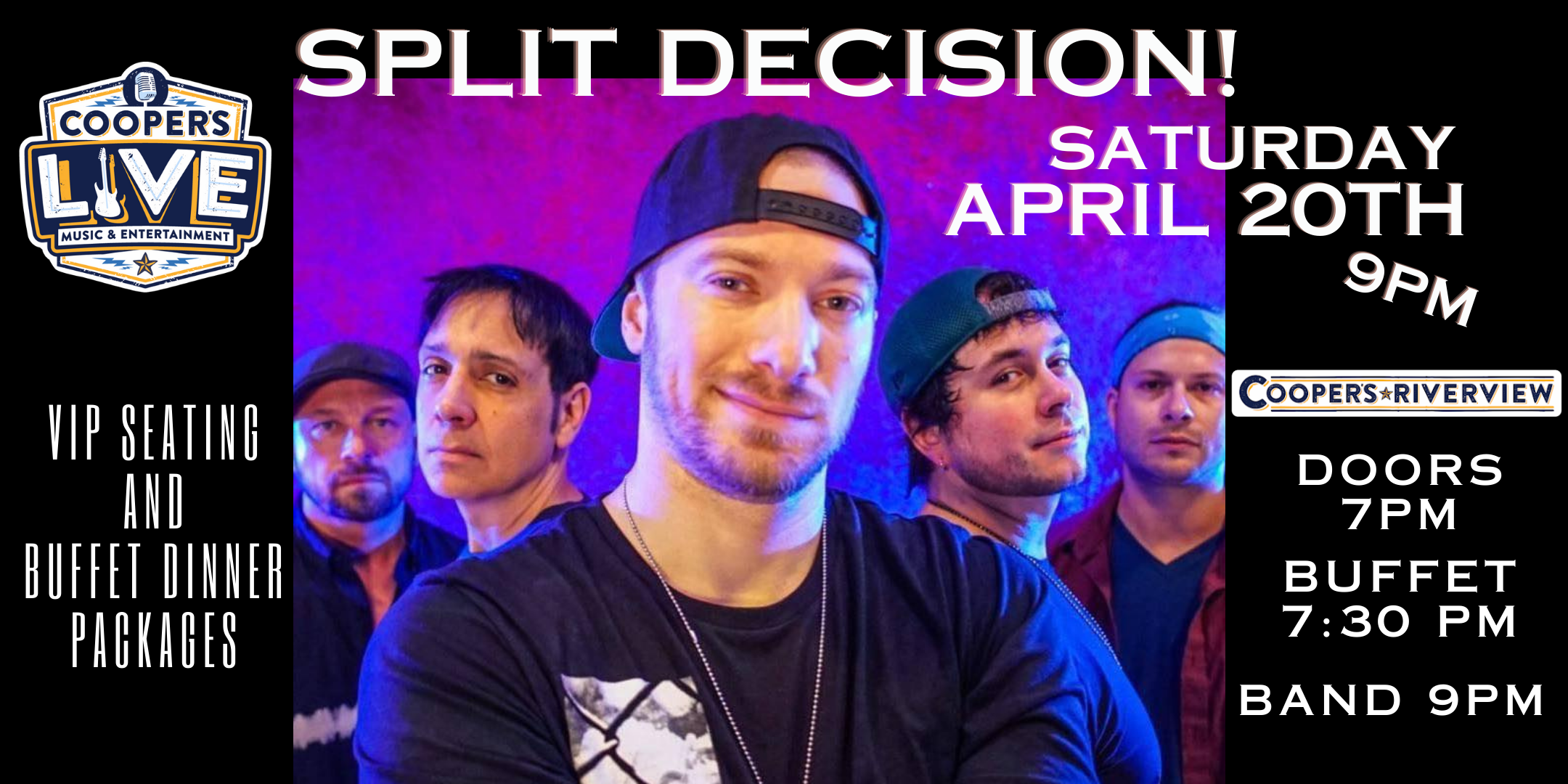 Split Decision Band w DJ John Rossi at Cooper's Riverview Saturday ...