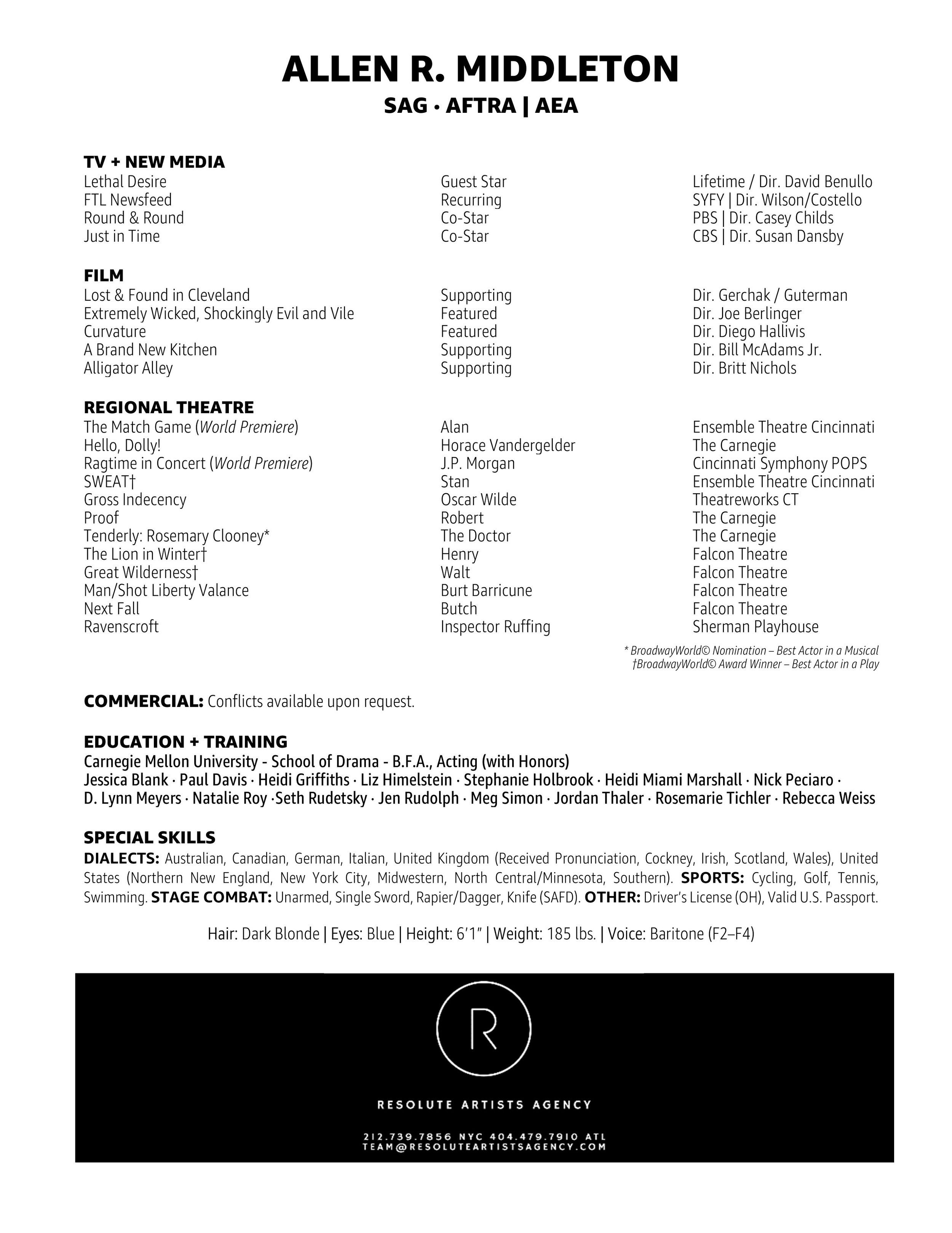 Resume — Allen R. Middleton