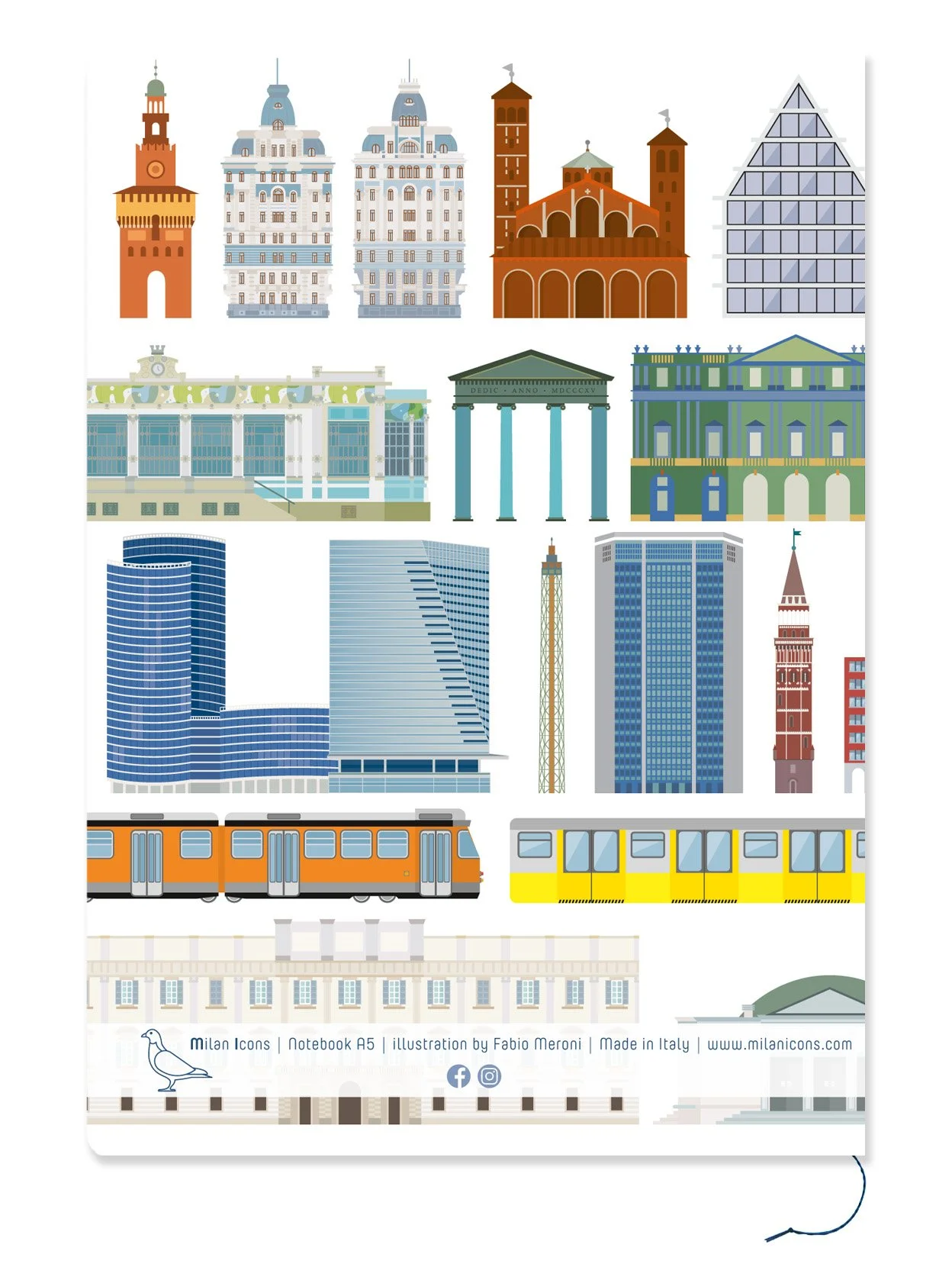 Notebook A5 “IULM” by Sofia Mangini available in our shop Milan Icons ...