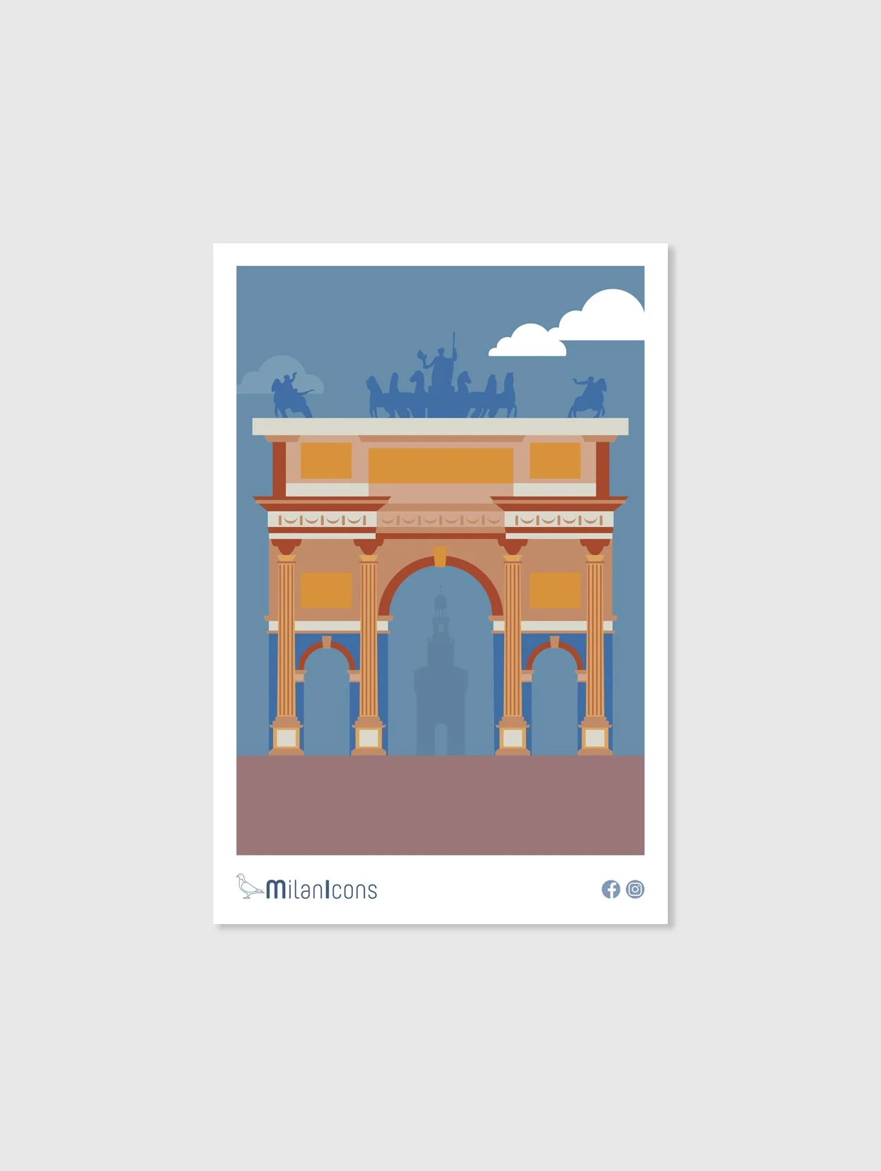 “Arco della Pace” postcard from the Milan Icons line, available in our ...