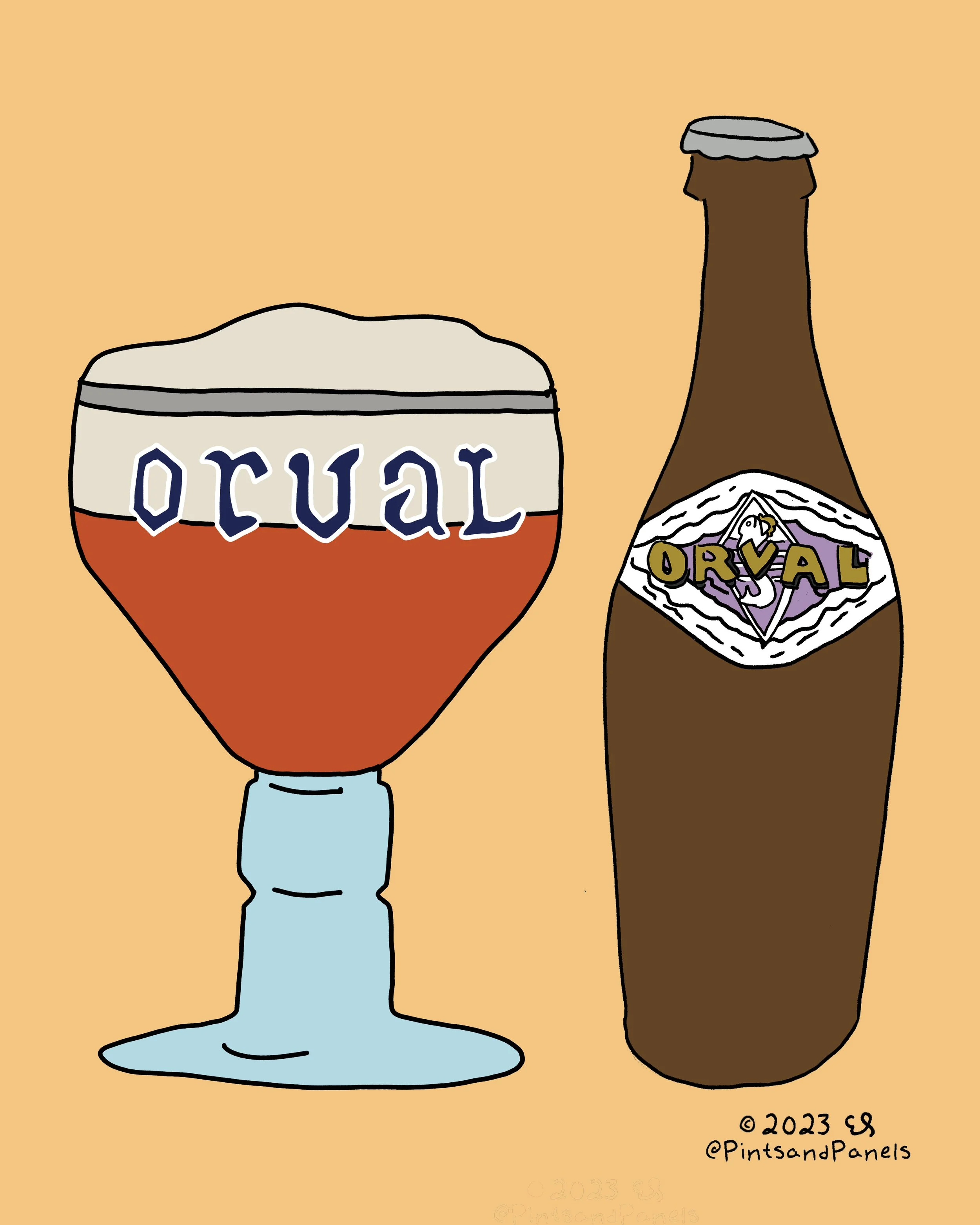 Orval Bottle and Glass — Pints and Panels