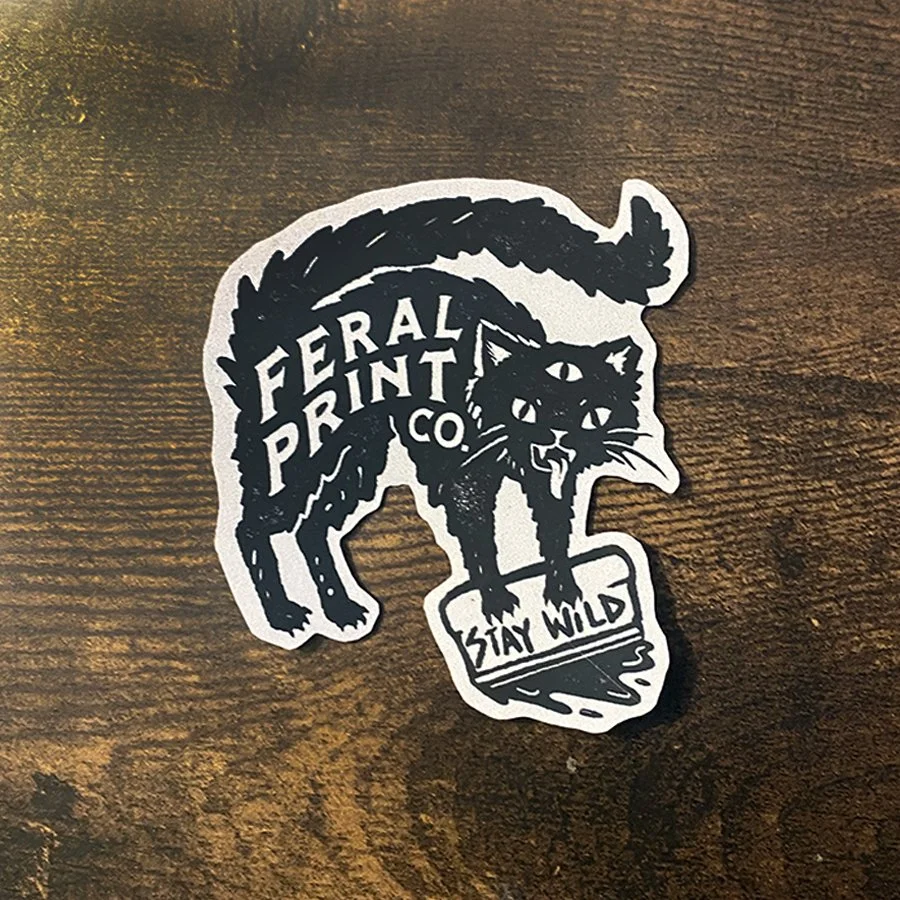 Feral Cat Logo Sticker — Feral Print Company