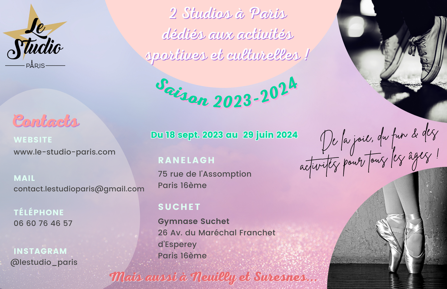 Le Studio Paris 16e (75016) - Cours danse adultes et enfants — Le Studio