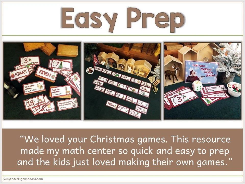 Printable Christmas Math Games — My Teaching Cupboard