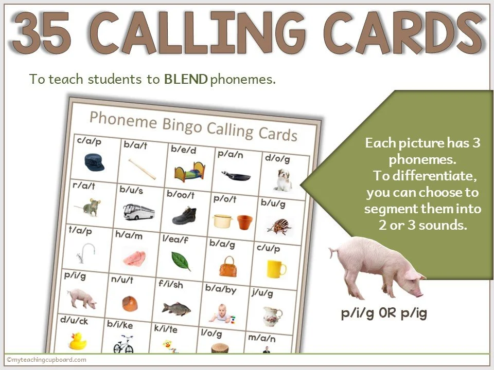 Phoneme Bingo Game to teach Phonemic Awareness — My Teaching Cupboard