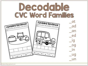 Decodable Sentences with CVC Words for Kindergarten — My Teaching Cupboard