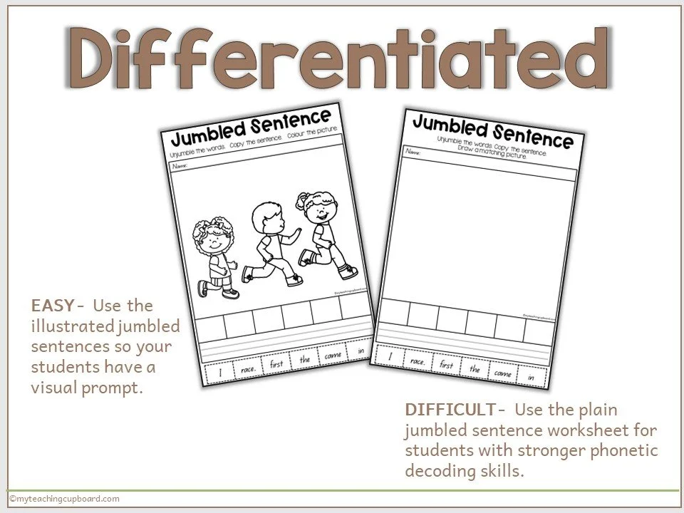 Jumbled Up Sentences - An Easy Way to Help Beginning Writers — My ...