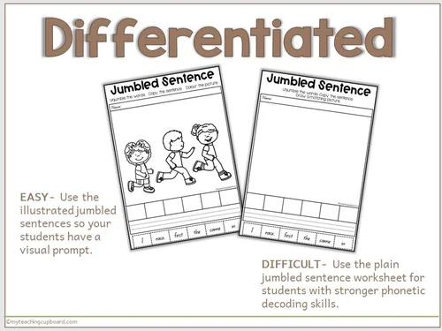 Jumbled Up Sentences - An Easy Way to Help Beginning Writers — My ...