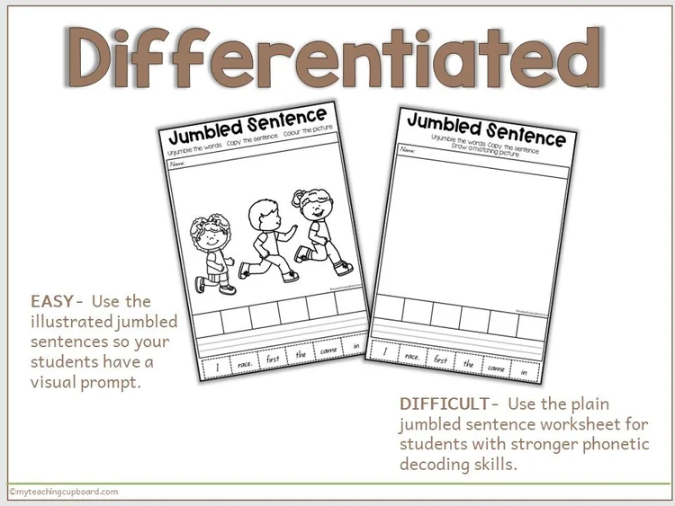 Jumbled Up Sentences - An Easy Way to Help Beginning Writers — My ...