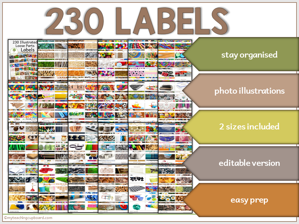 230 Illustrated Loose Parts Play Labels – EDITABLE — My Teaching Cupboard