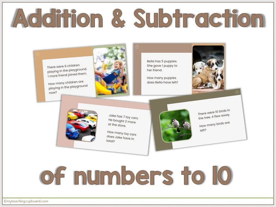 50 Simple Number Stories on Addition and Subtraction to 10 — My ...