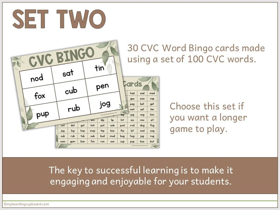 CVC Words Bingo Game — My Teaching Cupboard
