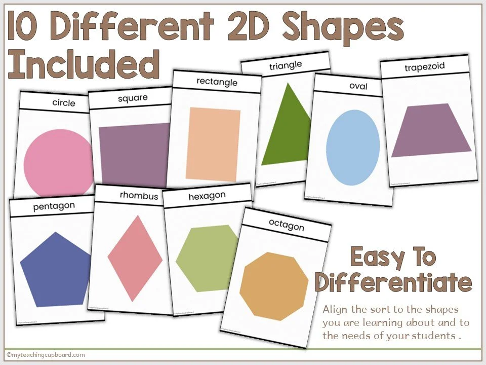 2D Shape Picture Cards with Real Life Pictures for Picture Sorts — My ...