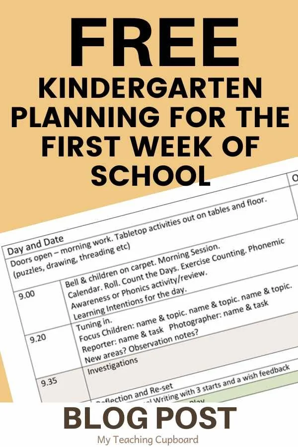 Planning For the First Week of School in Kindergarten — My Teaching ...