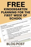 Planning For the First Week of School in Kindergarten — My Teaching ...