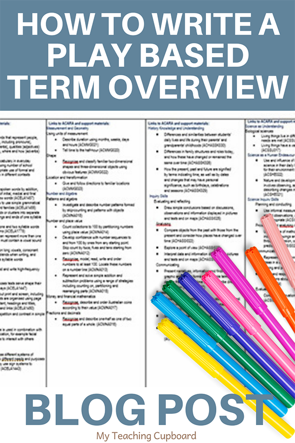 How to Write a Play Based Learning Term Overview — My Teaching Cupboard
