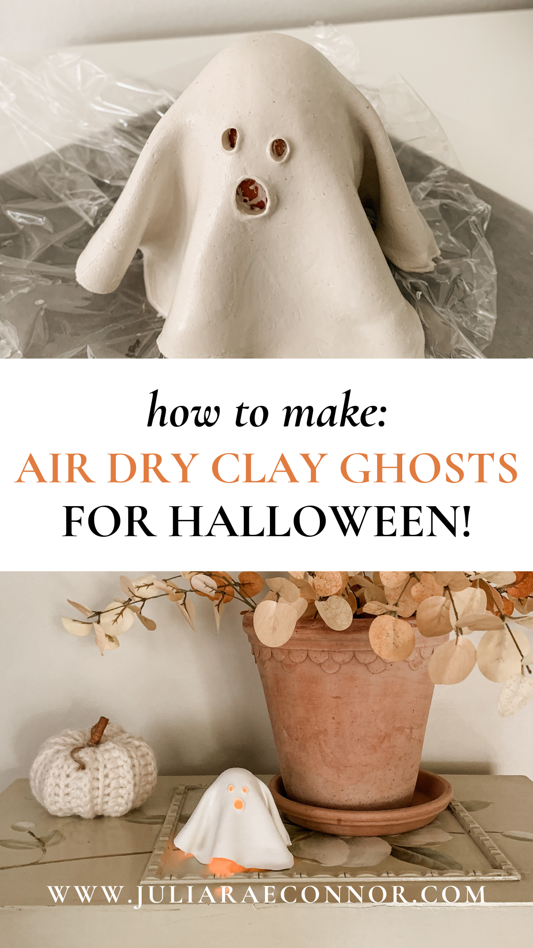 How To Make Air Dry Clay Ghosts for Halloween — Julia Connor