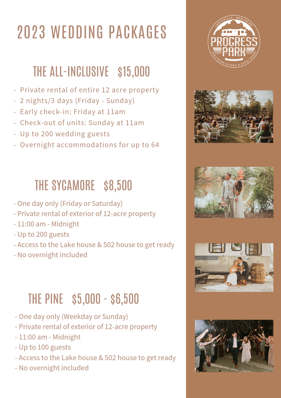 Wedding Brochure Progress Park