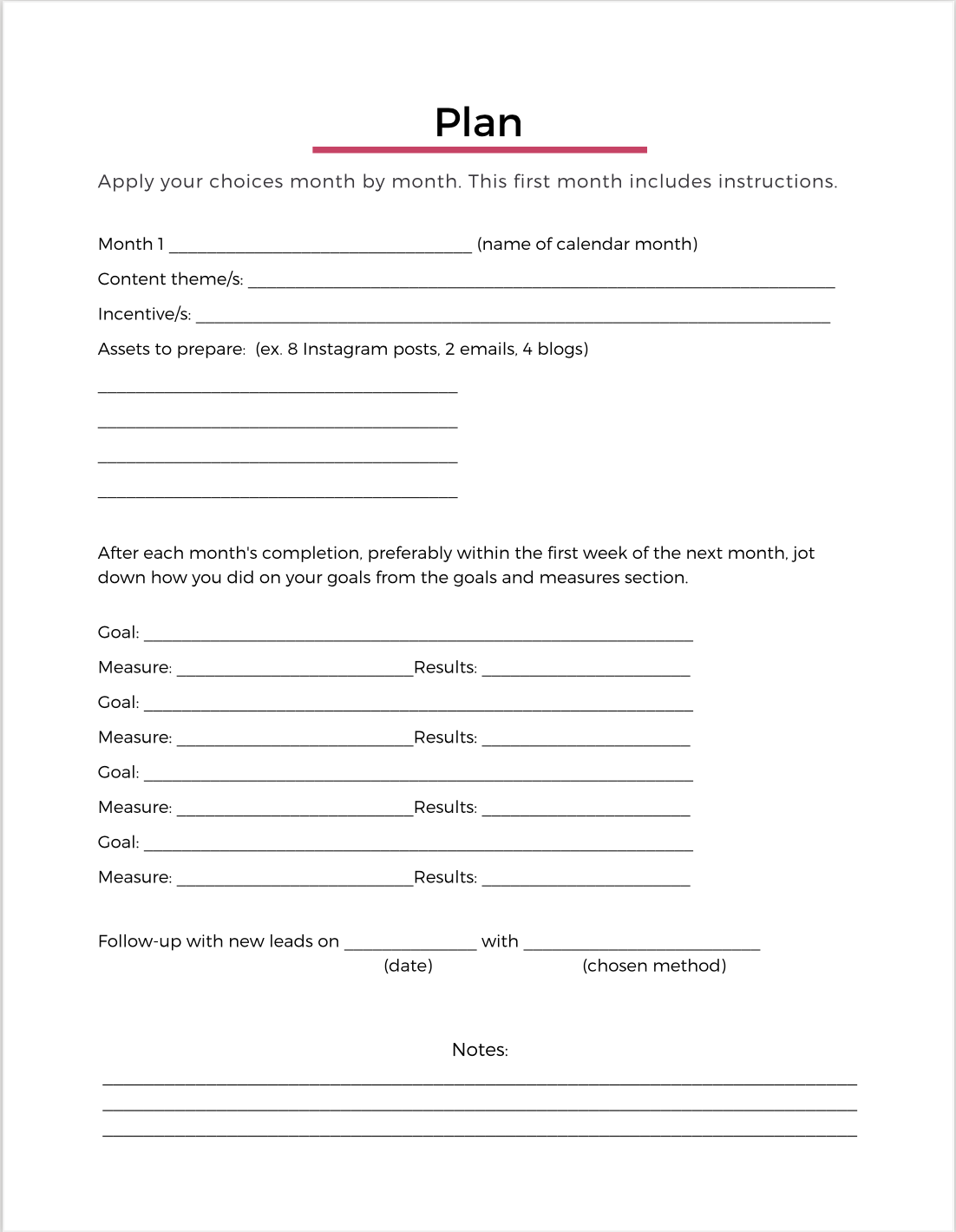 3 month Marketing Planner The Marketing Plan Shop 3 month Marketing Planner The Marketing Plan Shop