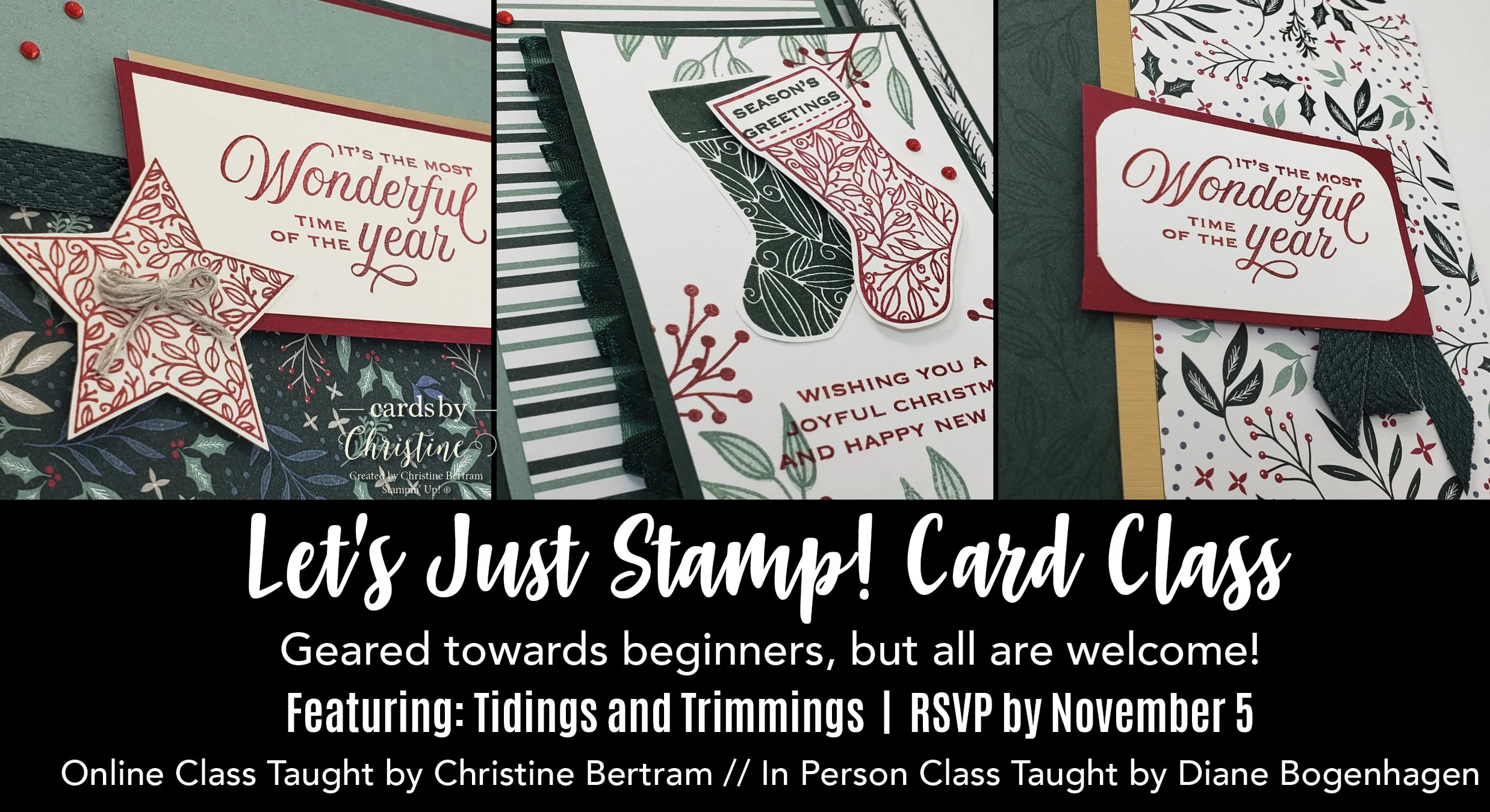 Let's Just Stamp Card Class Featuring Tidings & Trimmings - In Person ...