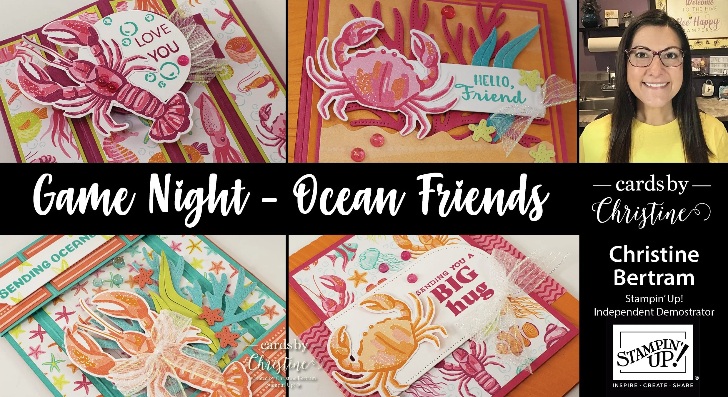 Stampin' Game Night and Card Workshop featuring Ocean Friends with ...