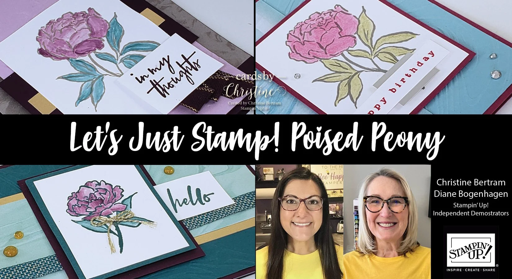 Let's Just Stamp Card Class featuring Poised Peony - Online — Cards by ...