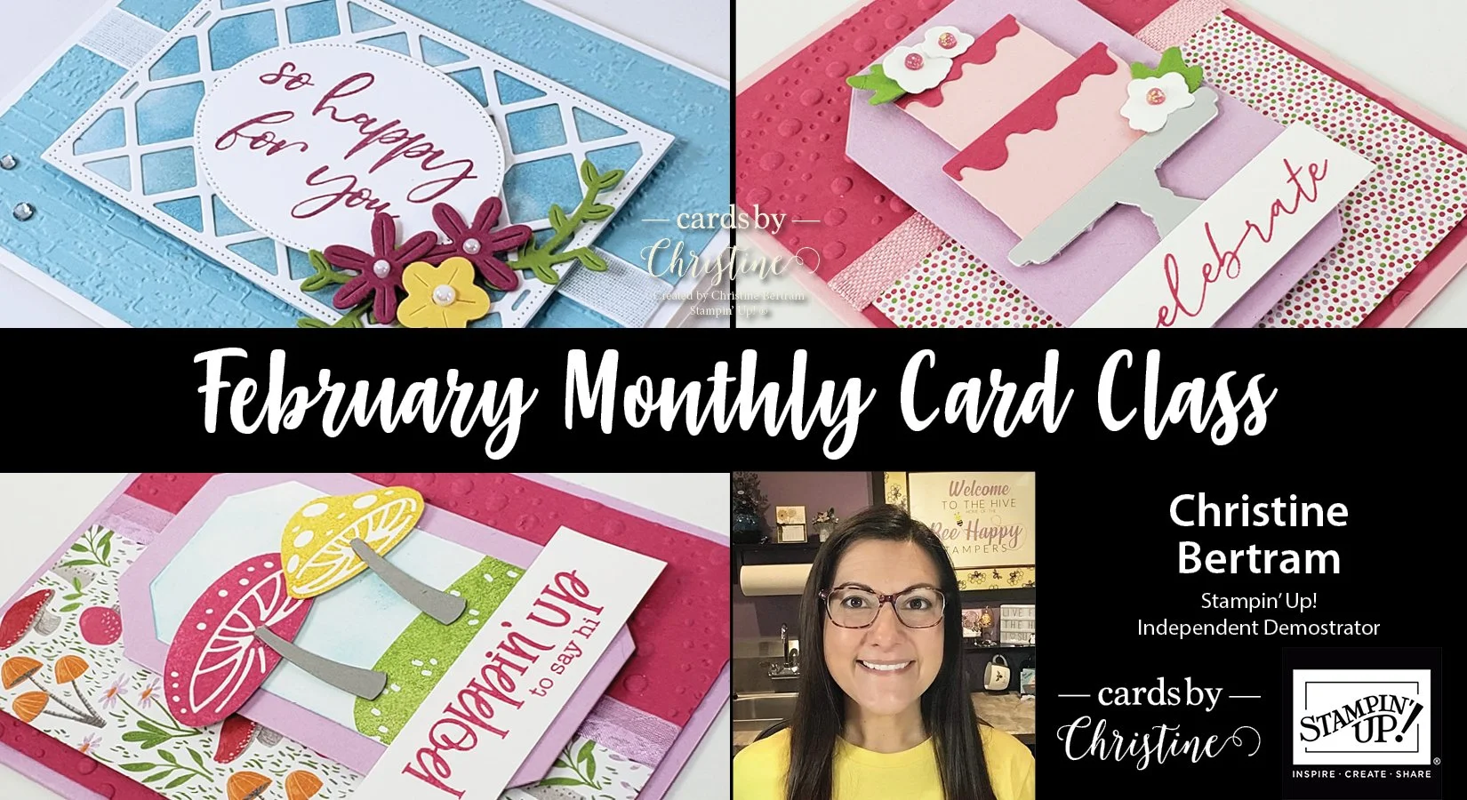 February Monthly Card Making Class with Christine - In Person — Cards by Christine