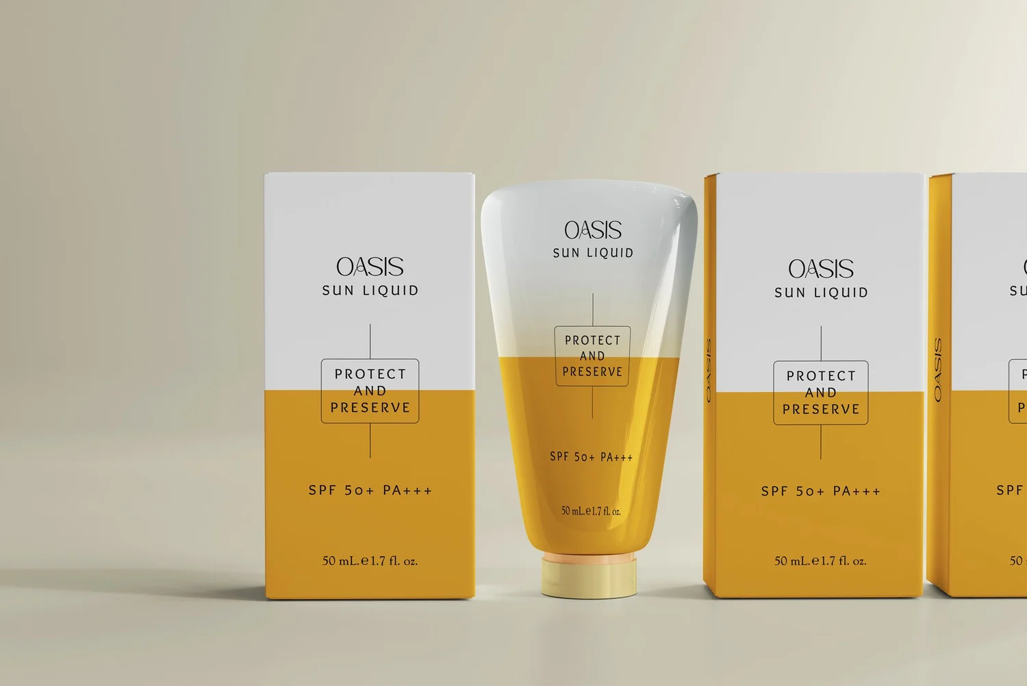 🌞Oasis - Protect & Preserve Sunscreen Packaging Design