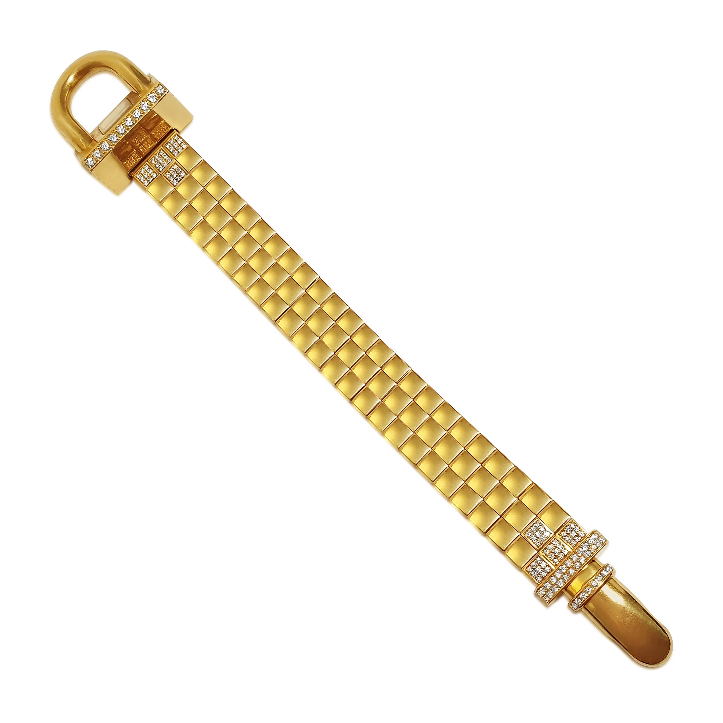 A 18K Yellow Gold and Diamond 'Cadenas' Watch, by Van Cleef & Arpels ...