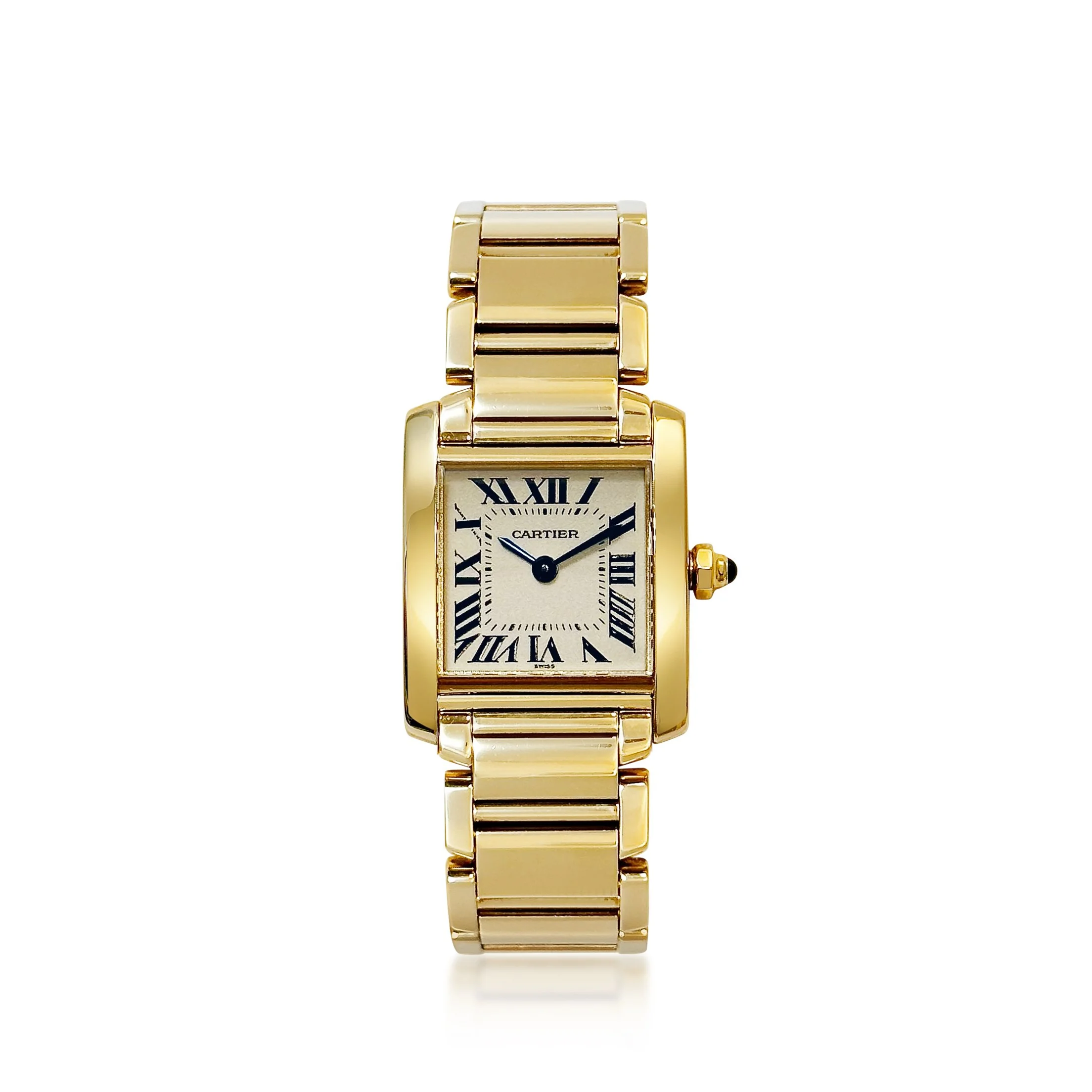 An 18K Gold Tank Francaise Watch, by Cartier — Revival Jewels
