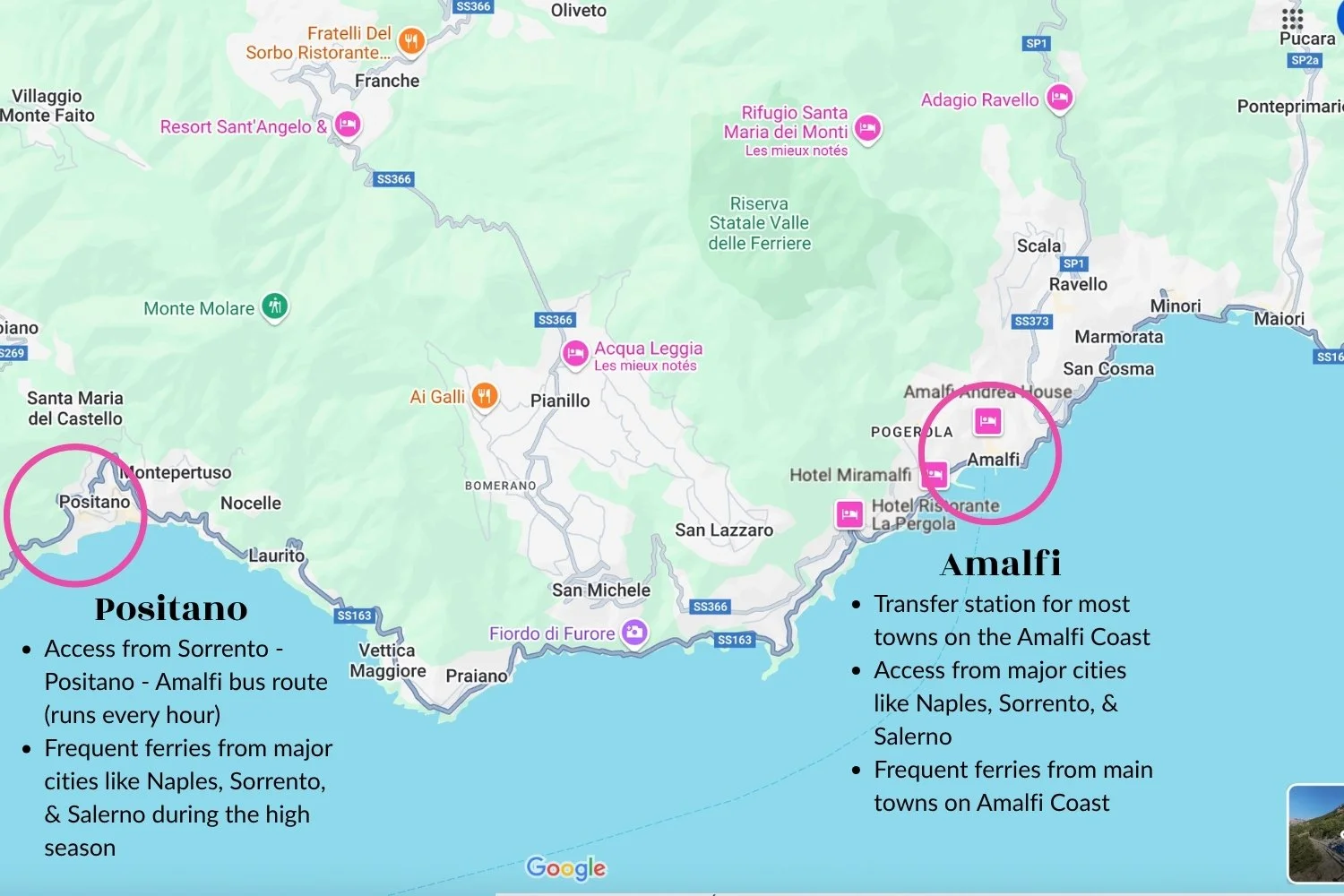 Amalfi coast road trip map 60 photos - Morilly.com