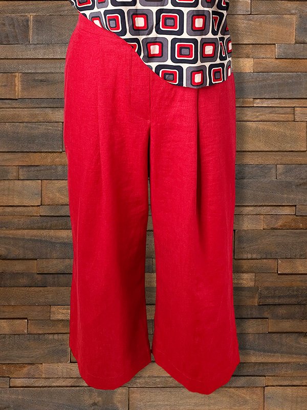 Chailey Women's Trousers Sewing Pattern, with Wide Crop Leg and Pockets ...