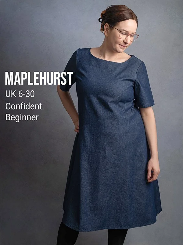 Worthing Dress Sewing Pattern - Pleated with Pockets - Sussex ...