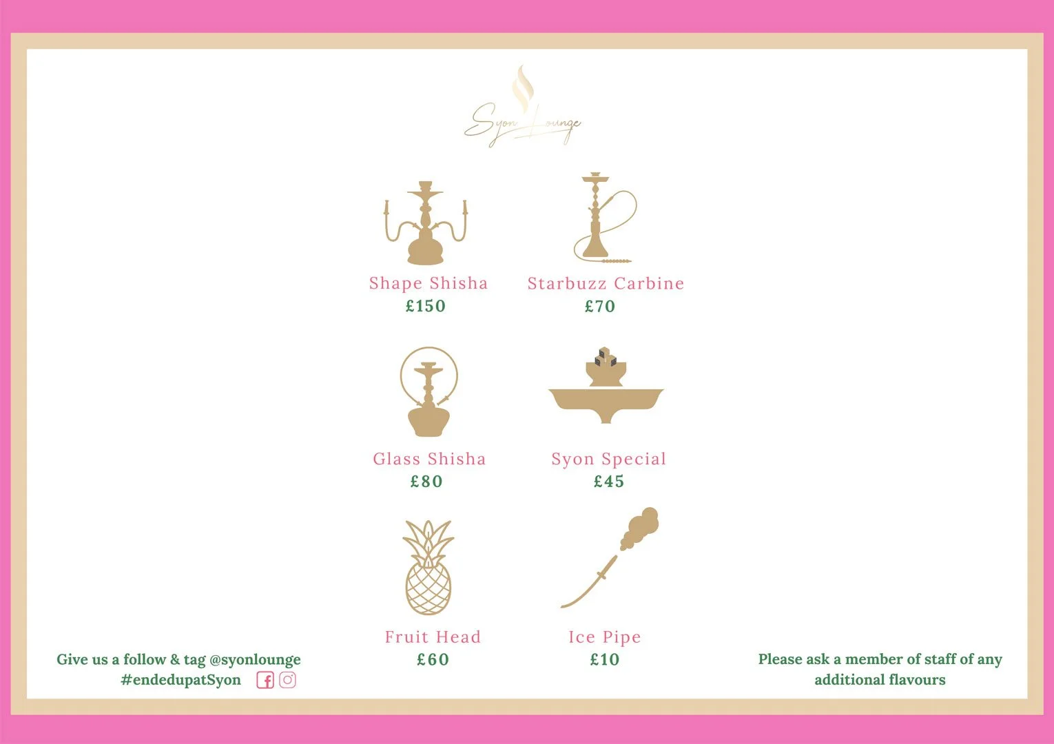 Menu — Syon Lounge