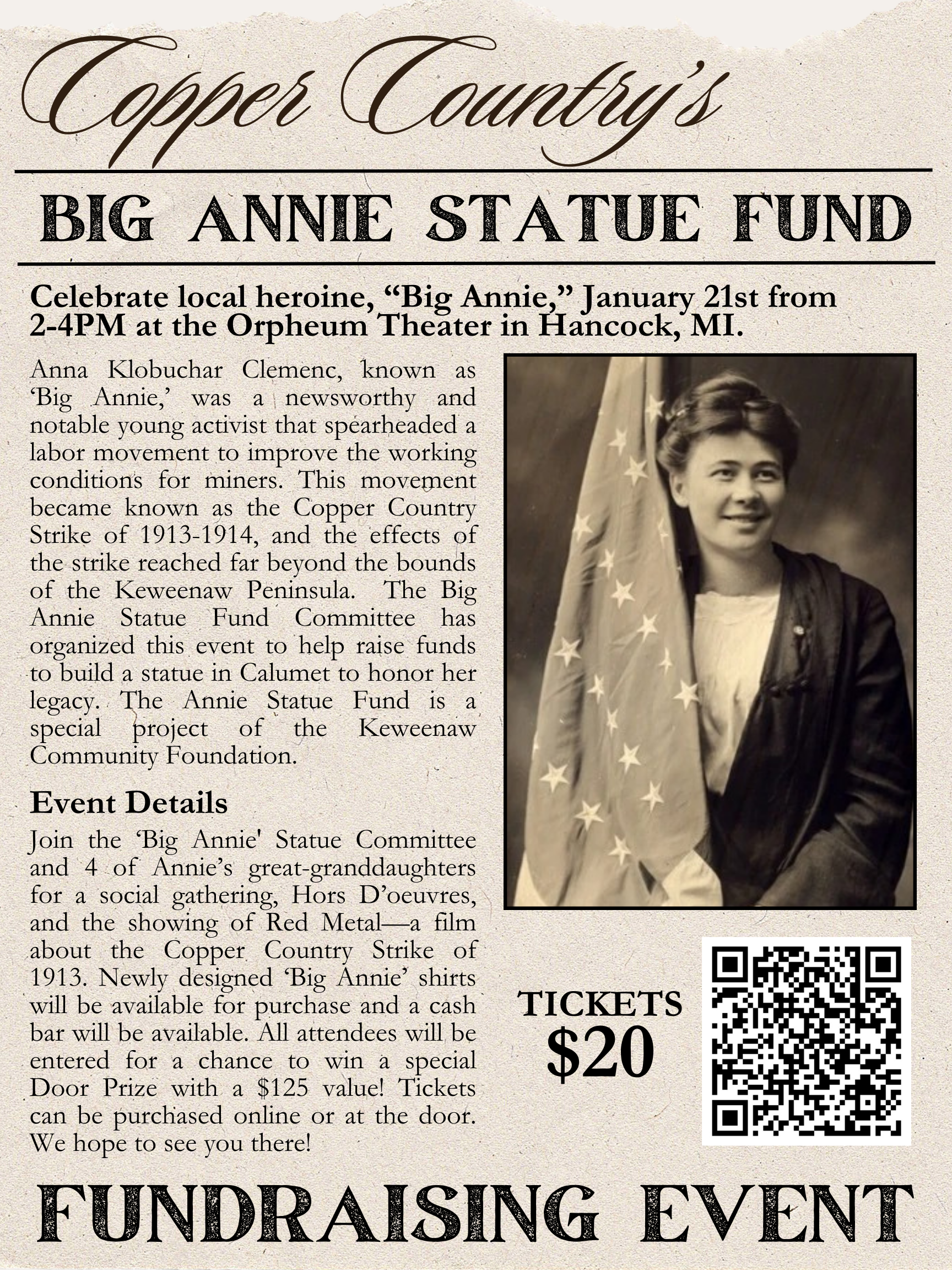 Big Annie Statue Fundraiser (January 21, 2024) Orpheum Theater ...