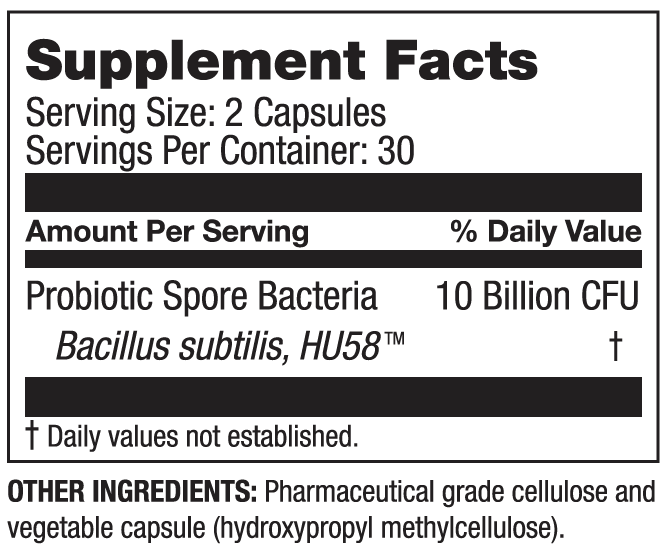 HU58™ High Potency Bacillus Subtilis Probiotic | Microbiome Labs ...