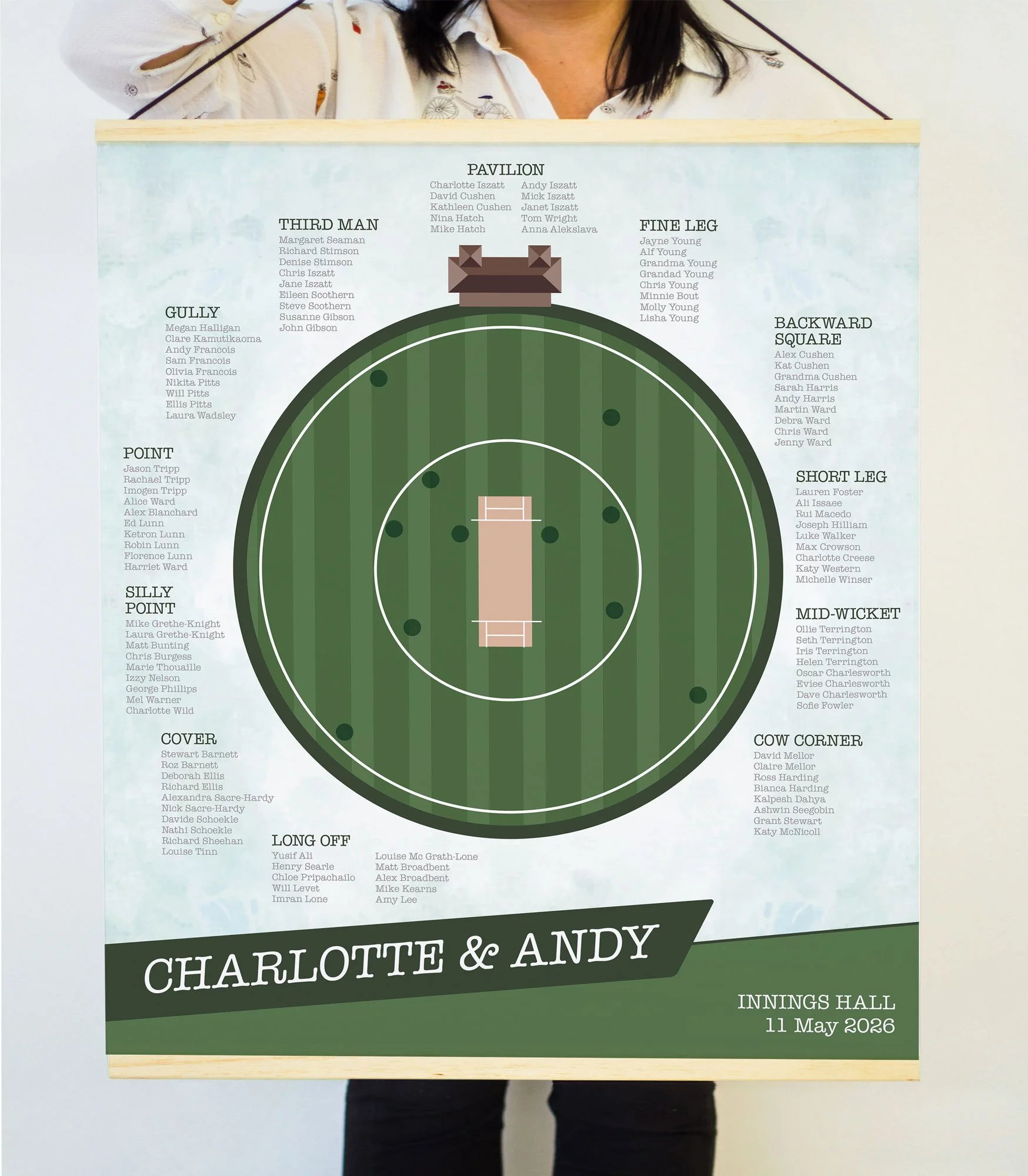cricket wedding table plan — Origami Fox