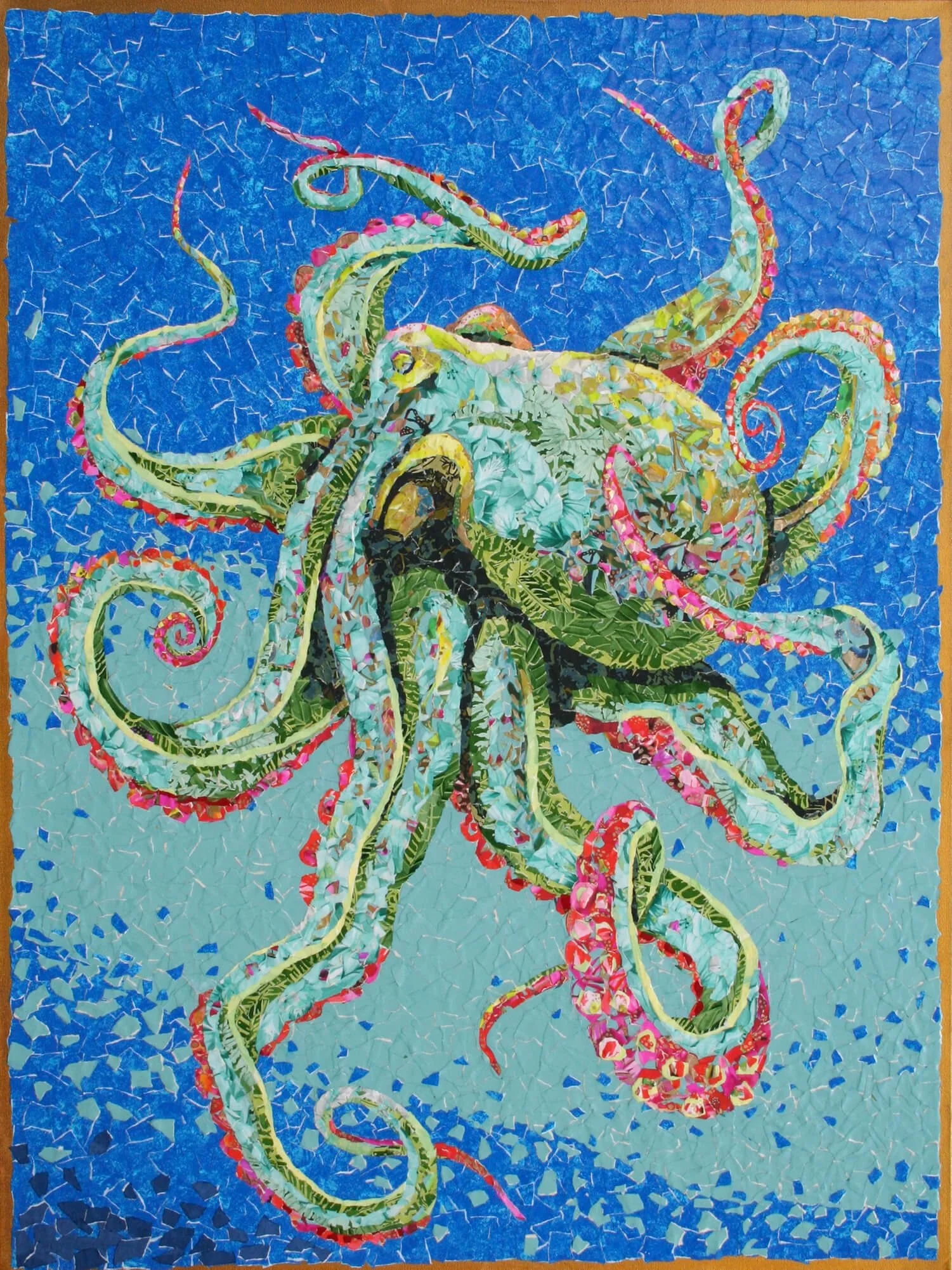 Unique contemporary wallpaper collage artwork of animals, bats, boar ...